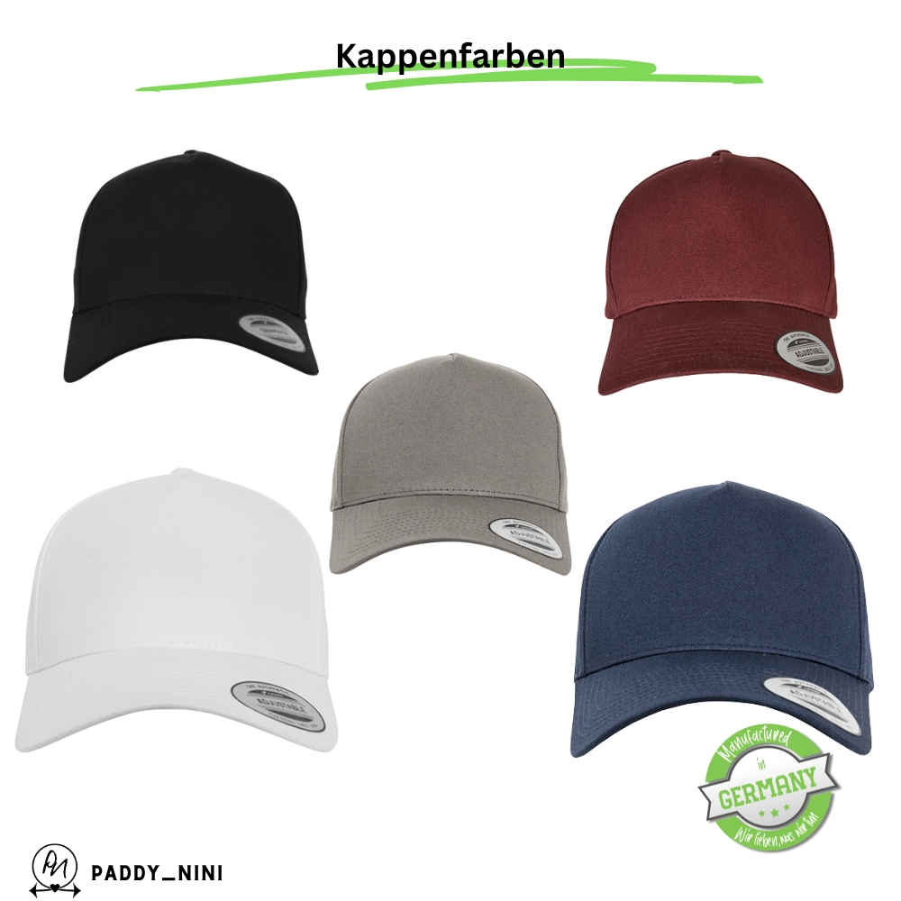 PlotterPaddy - Premium FLEXFIT 5-Panel Curved Classic Snapback - zweiseitig bedruckt